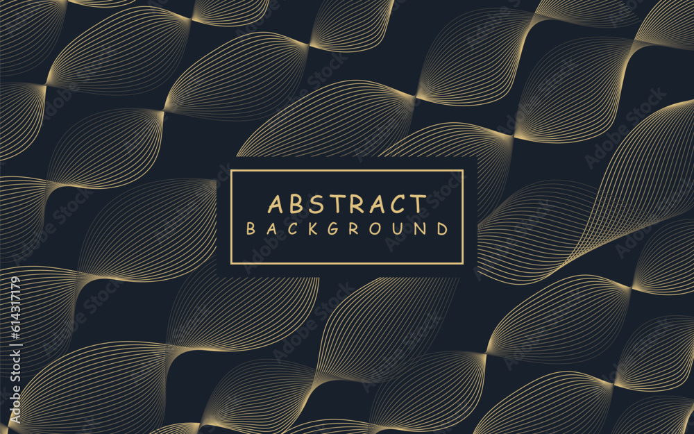 Luxurious blending waving lines pattern black gold background ...