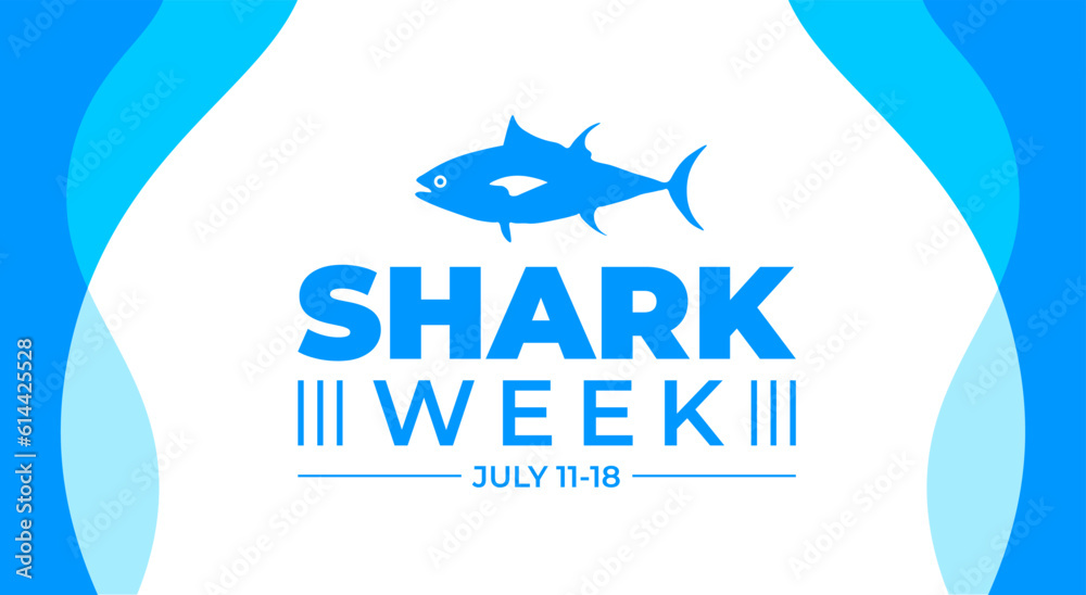 Shark Week background, banner, poster and card design template ...