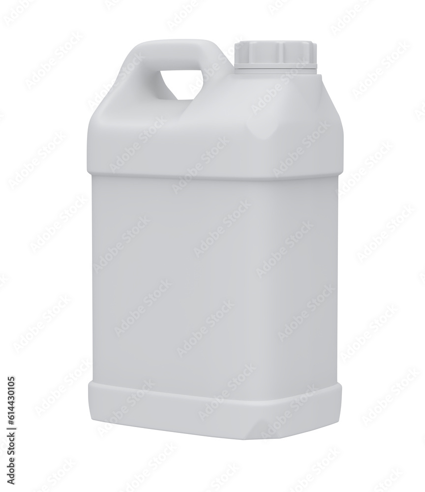 Gallon Solid Plastic Bottle Jerrycan Isolated White 3D Rendering Stock ...