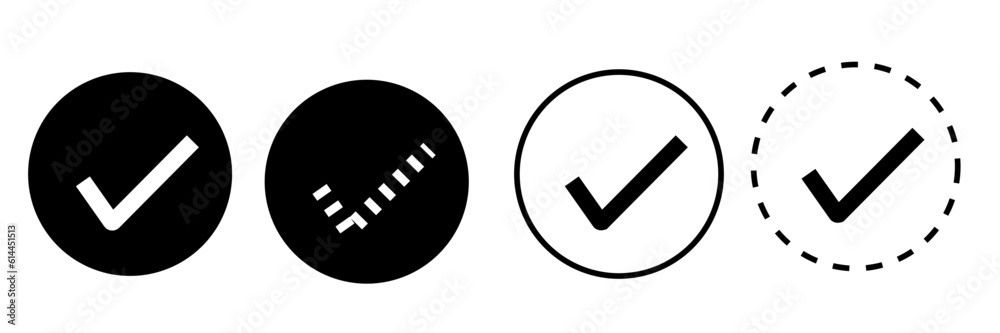 tick icon set. tick icon. check mark and symbol. true icon for application user interface and ...
