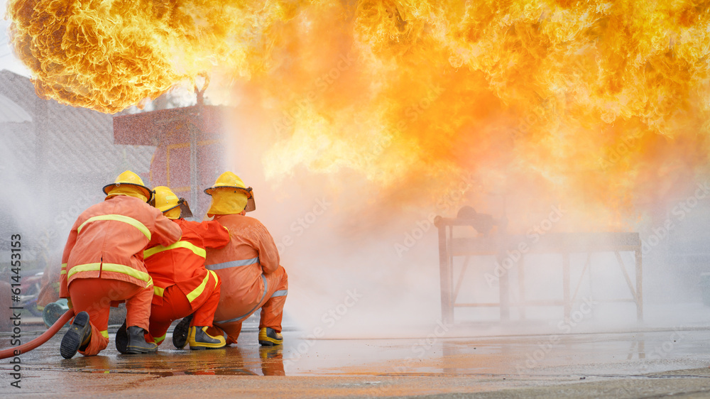 close-up photo of a firefighter Firefighters train firefighters using ...