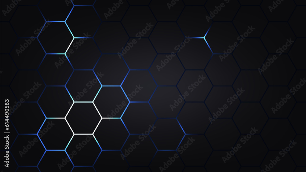 Hexagonal abstract technology background. electric glow hexagonal ...