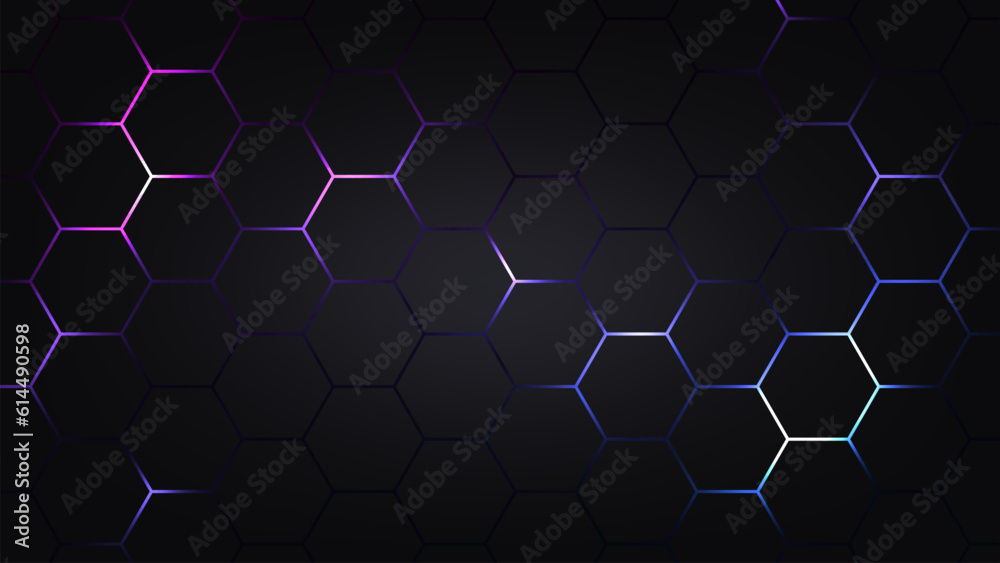 Hexagonal abstract technology background. electric glow hexagonal ...