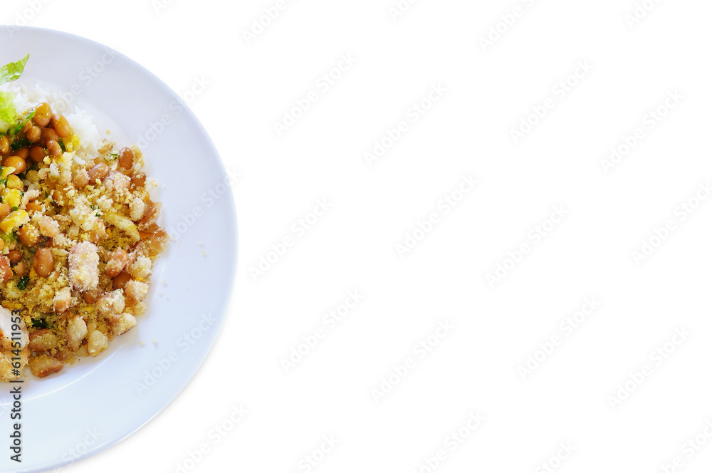 Isolated Partial view of Brazilian meal named Prato Feito with ...