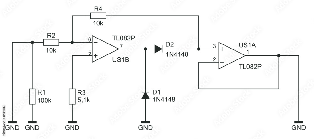 Schematic diagram of electronic device. Vector drawing electrical ...