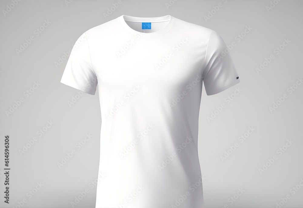 Blank white T Shirt template, front view, isolated in white background ...