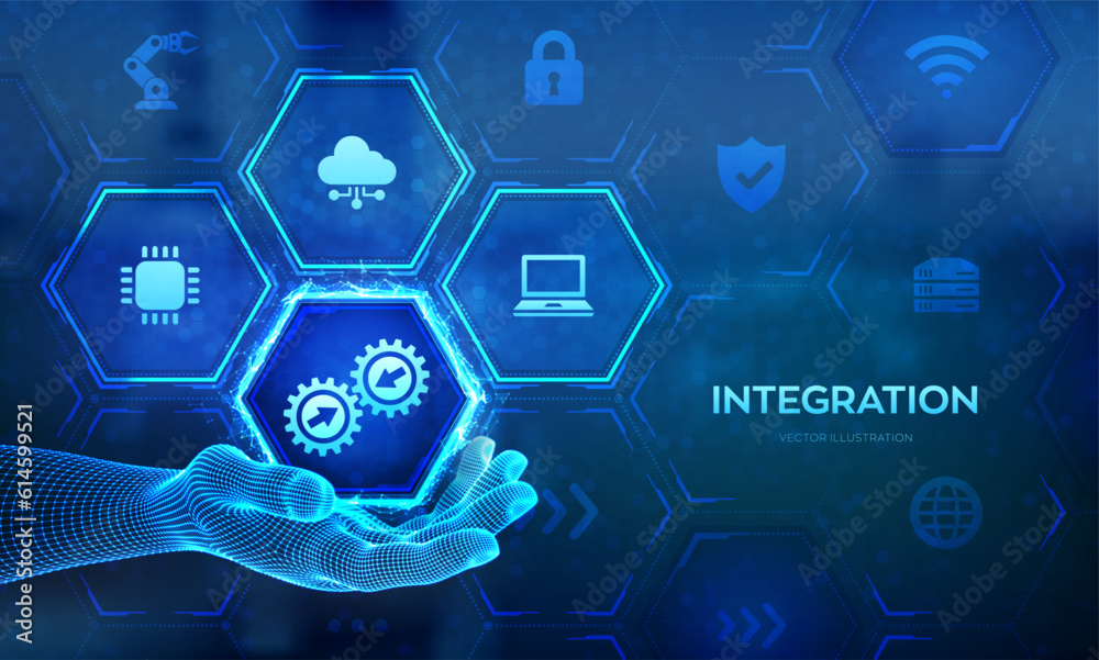 Integration data system. System Integration technology concept in ... Integration data system. System Integration technology concept in ...