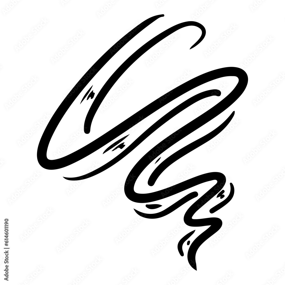 Doodle sketch style of smoke symbol drawn illustration for concept ...