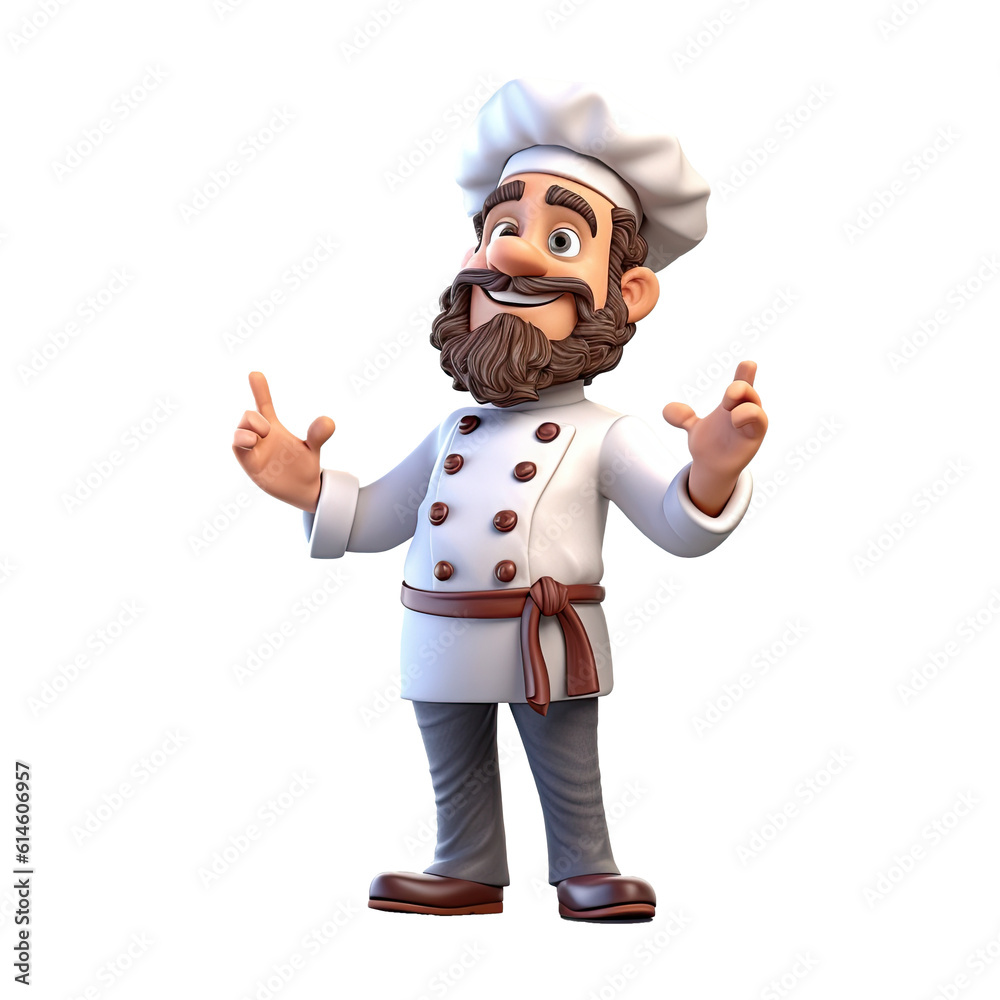 Cute cartoon chef character on transparent background. Generative AI ...