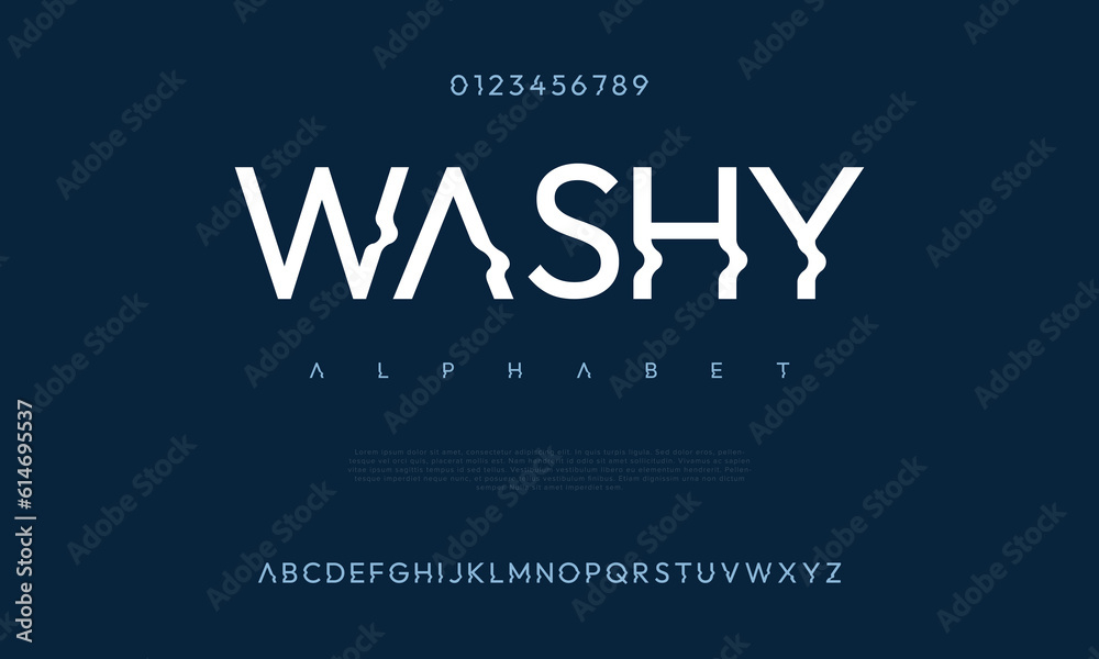 Washy abstract sport, music, digital technology logo font alphabet ...
