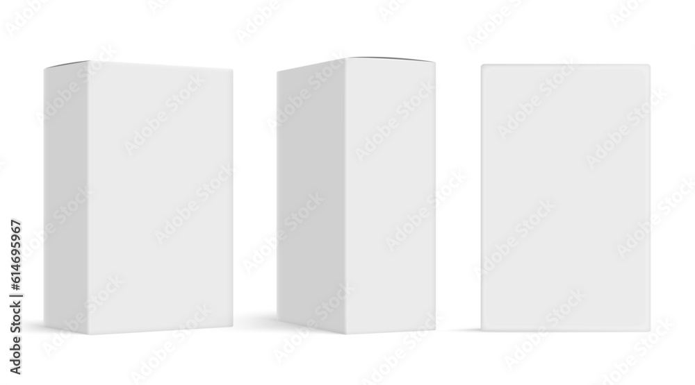 Box package mockup card blank carton white product square 3d template ...