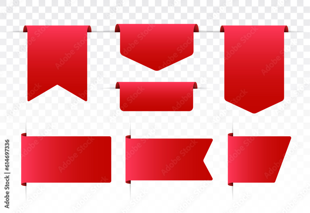 Red tag banner label ribbon price bookmark note background discount ...