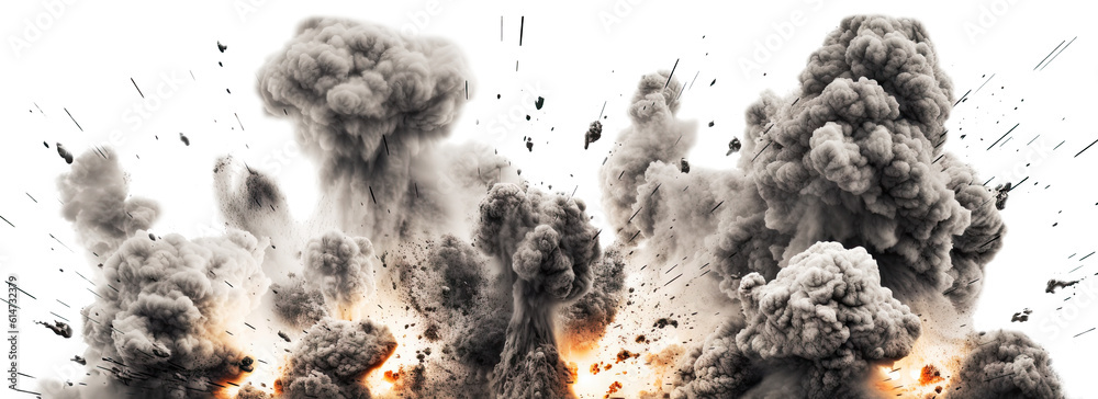 Explosion border isolated on transparent background - Generative AI ...