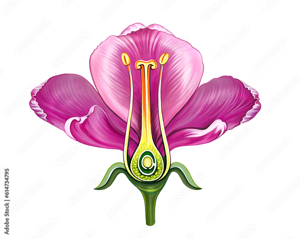 flower structure diagram Stock Illustration | Adobe Stock