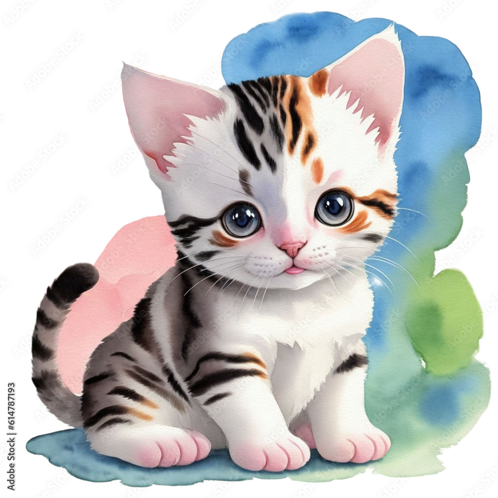 Watercolor Cute Baby Cats Clipart Bundle, 25 Transparent PNG Clipart ...
