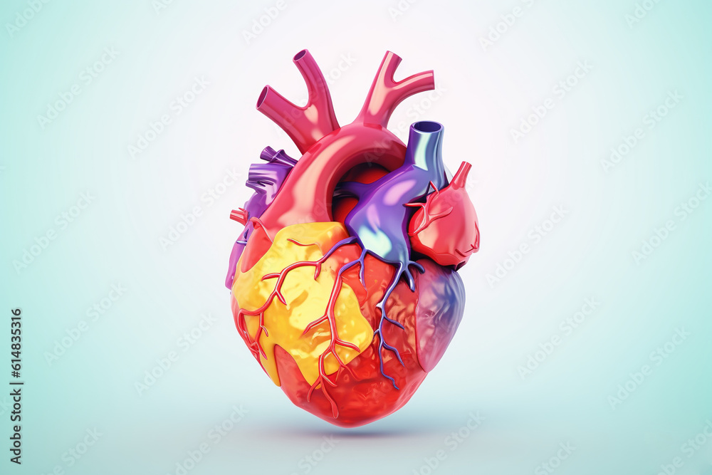 Heart. Cute cartoon healthy human anatomy internal organ character set ...