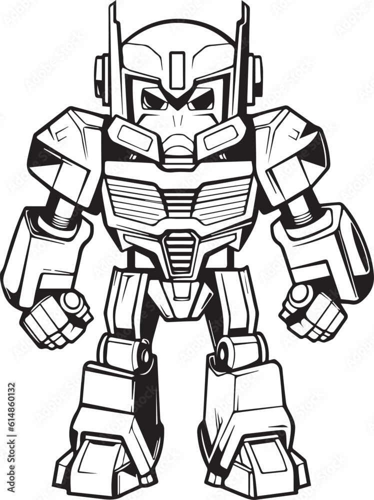 Coloring Book Page with Autobot , Coloring page outline of a cute ...
