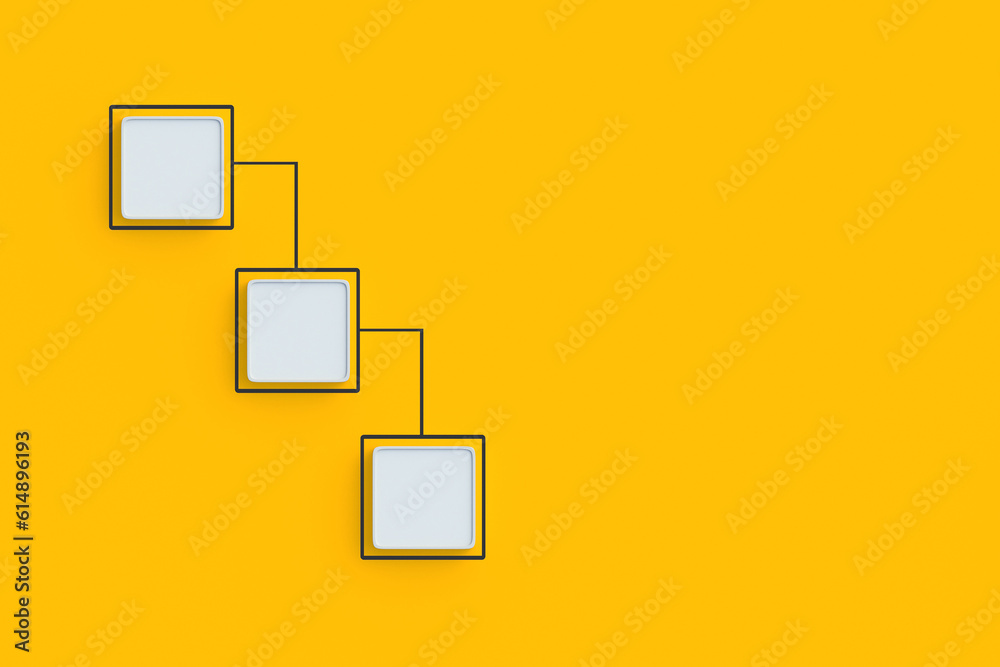 Network Distribution Scheme Made From Empty Buttons Hierarchical Organizational Chart Concept