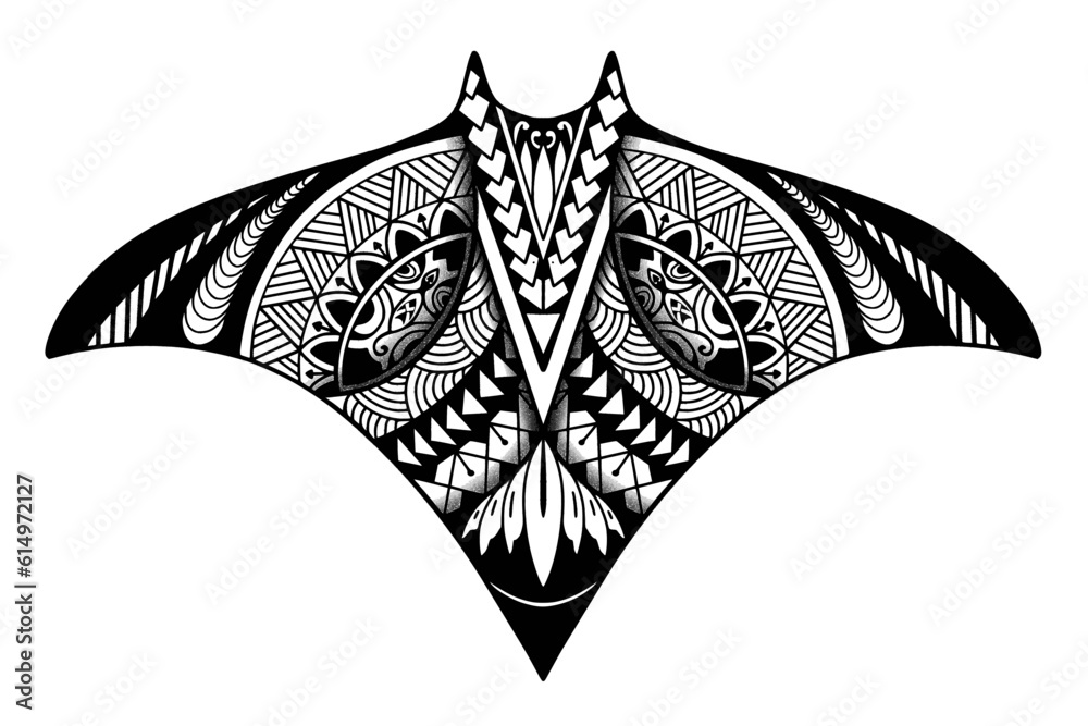 Stingray polynesian tattoo design. Aboriginal samoan style ...