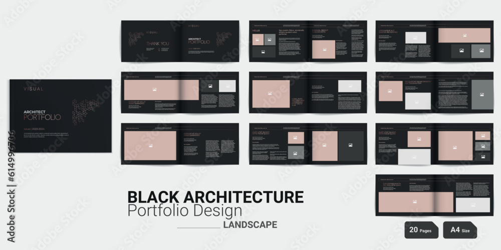 Black Architecture Portfolio Template Landscape Architect Portfolio ...
