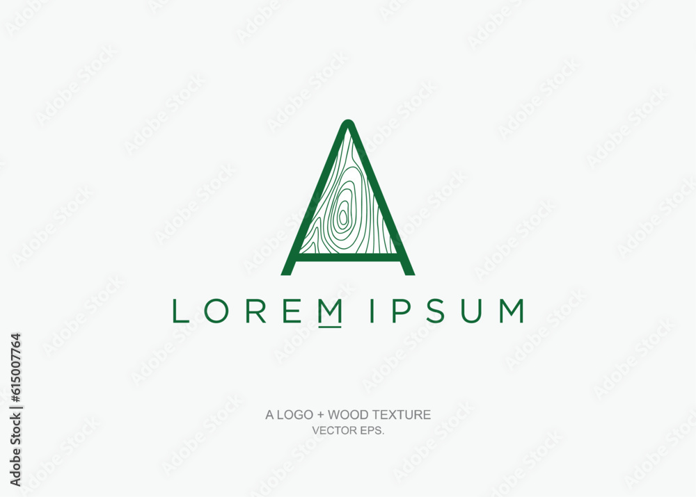 Stock-Vektorgrafik „A letter logo with wood texture, Seamless wooden ...