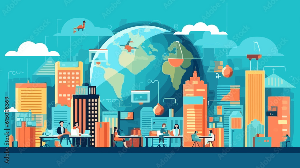 Global communication network concept. Environmental technology ...