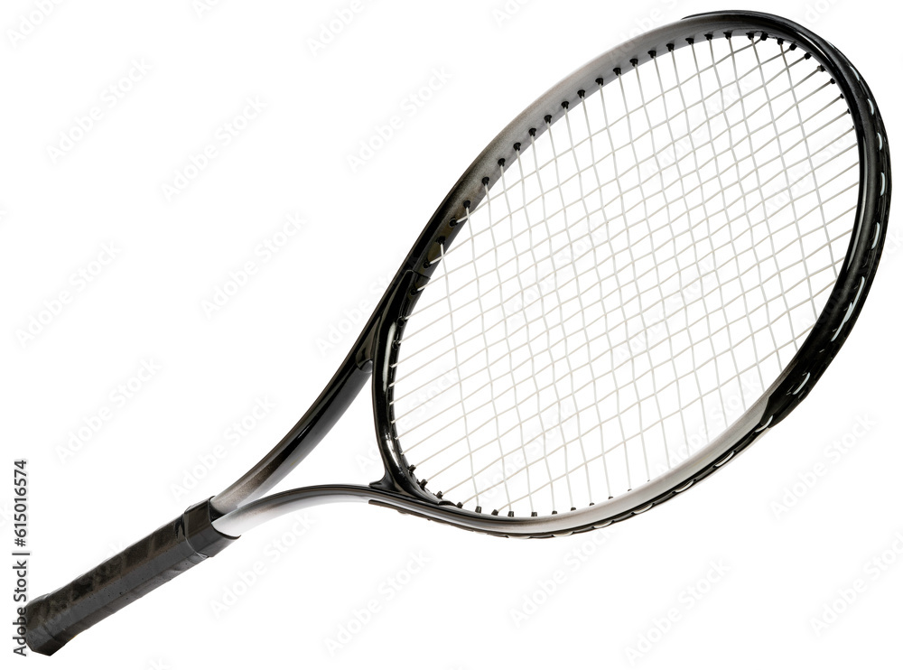 Black Tennis racket sports equipment isolated on white PNG File. Stock ...