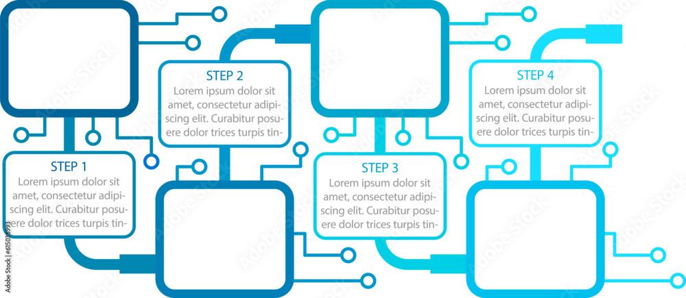 Blue electronics infographic chart design template. Technology data ...