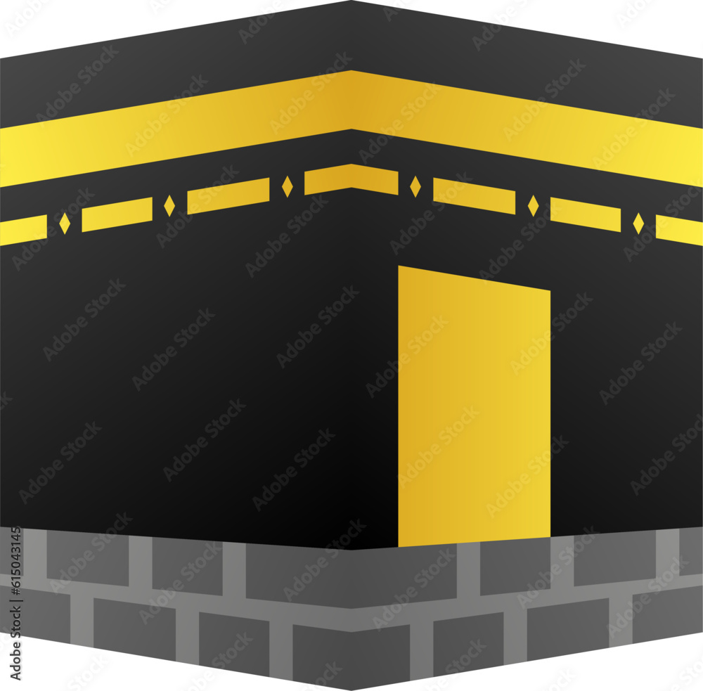 Kaaba icon vector illustration. Silhouette of kaaba mecca icon for mubarak, eid, hajj, umrah ...