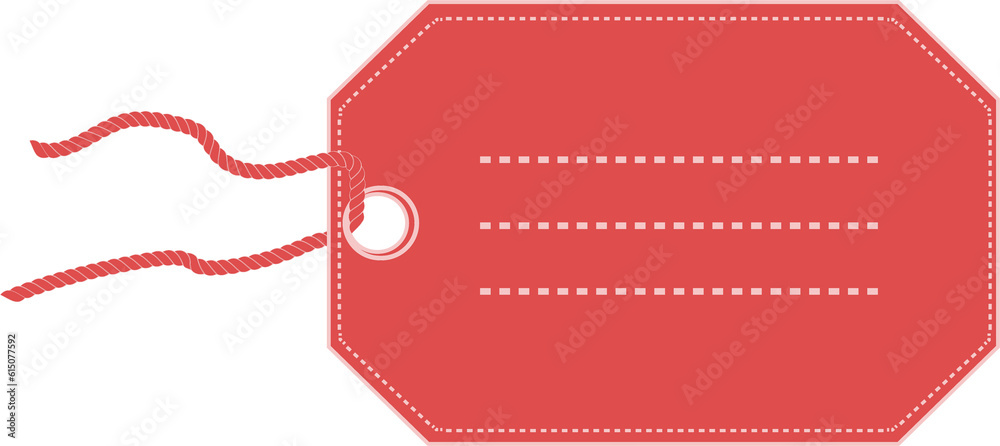 Digital png illustration of red name tag with copy space on transparent ...