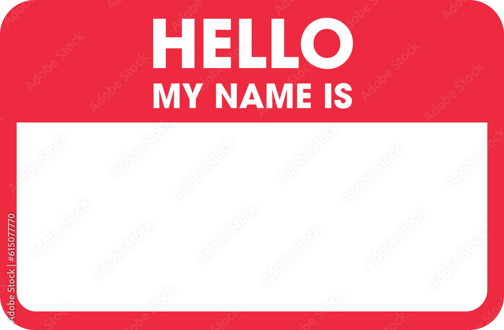 Digital png illustration of red and white name tag with copy space on ...