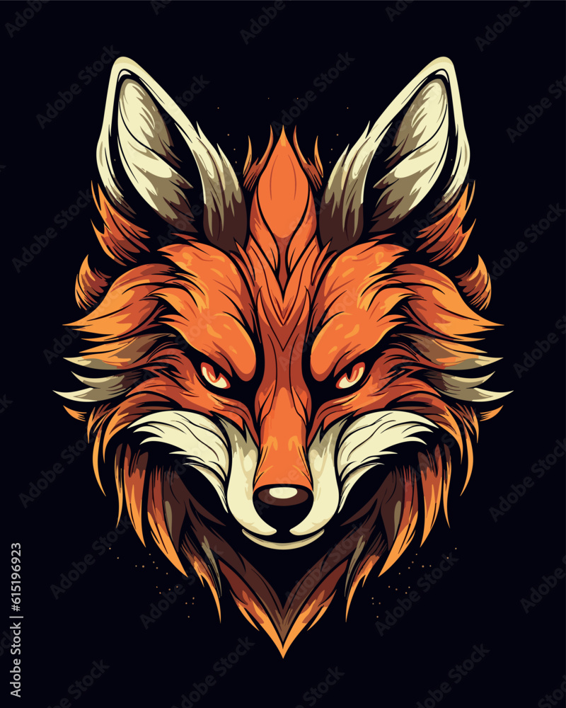 fox head vector illustration Stock Vector | Adobe Stock