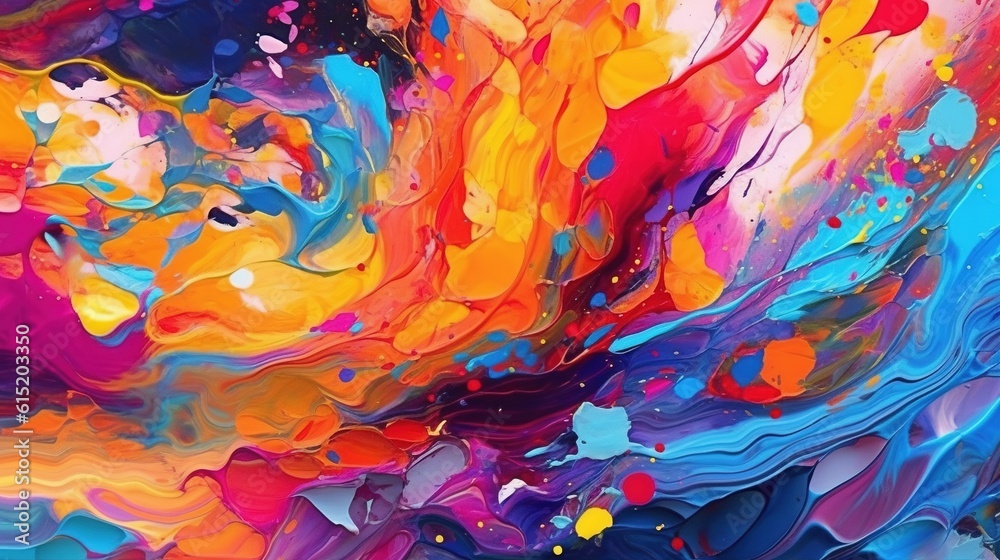 Abstract painting with vibrant colors . Fantasy concept , Illustration ...