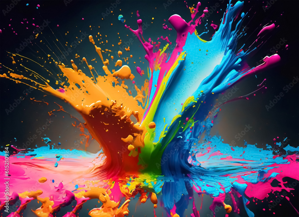 Paint Splash 8k Desktop Wallpaper. Generative AI Stock Illustration ...