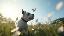 Dog Chasing Butterflies Free Stock Photo - Public Domain Pictures