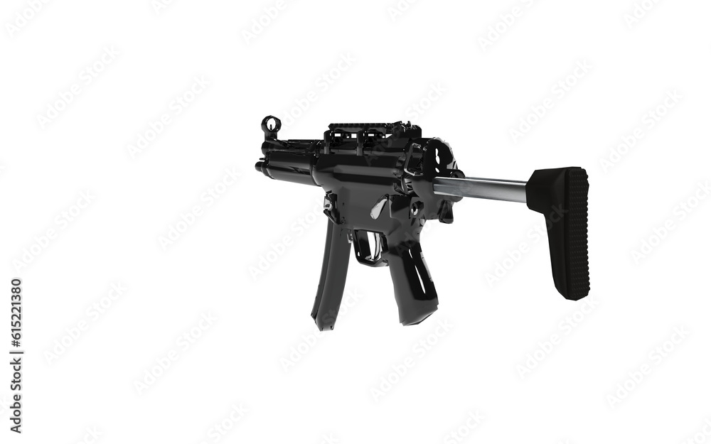 submachine gun isolated on white Stock Photo | Adobe Stock