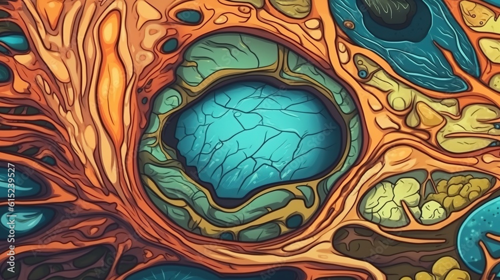 Anatomy of a plant cell . Fantasy concept , Illustration painting ...