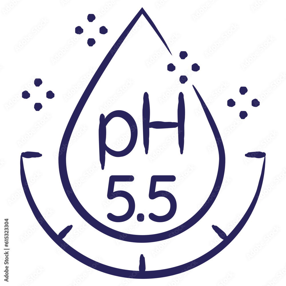 Minimal vector icon of the acidity pH5.5, isolated on transparent ...