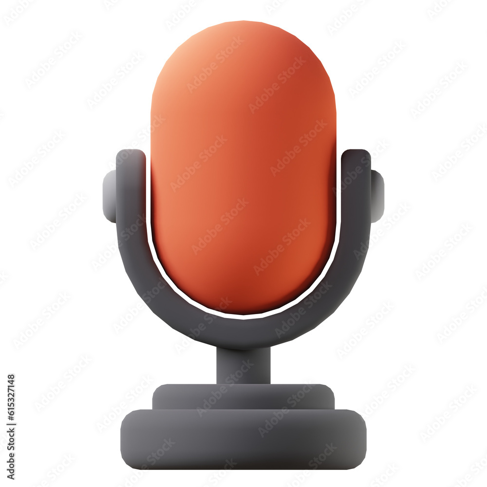 microphone 3d icon Stock Illustration | Adobe Stock