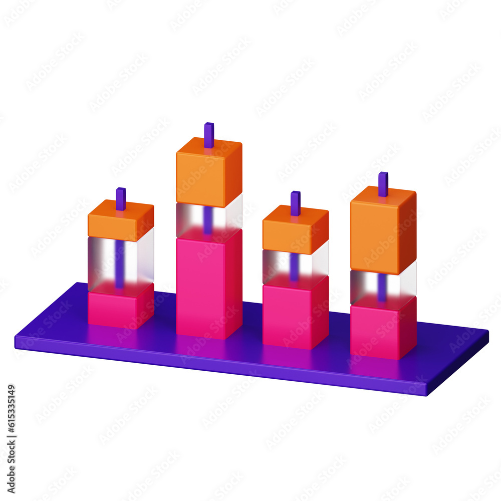 Ilustração Charty - 3D Statistics, Charts, Diagram, Data Collection ...