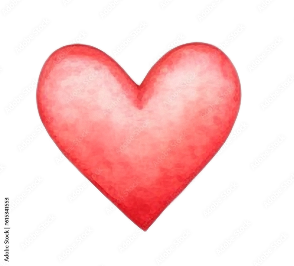 Red Heart Watercolor Clipart Created with Generative AI Tools Stock ...