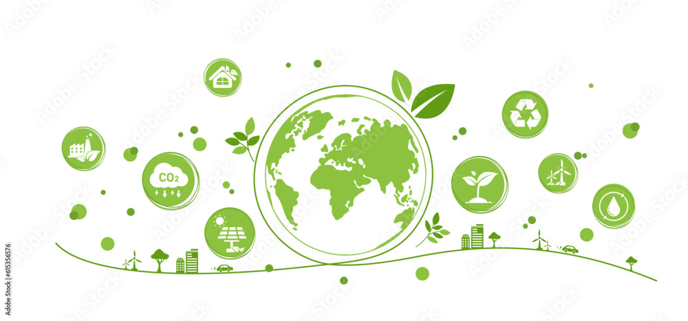 World environment and sustainable development concept with ecology ...