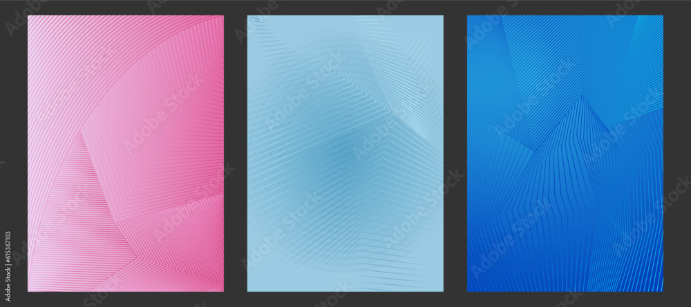 Colorful linear composition. A set of layouts for the design of banners ...