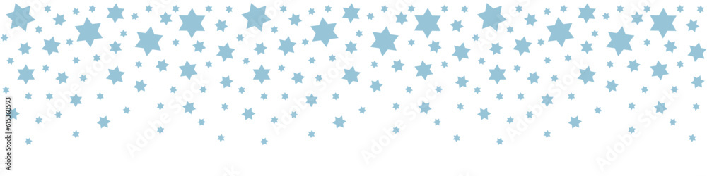 Seamless border garland with falling blue stars of David. For Jewish ...