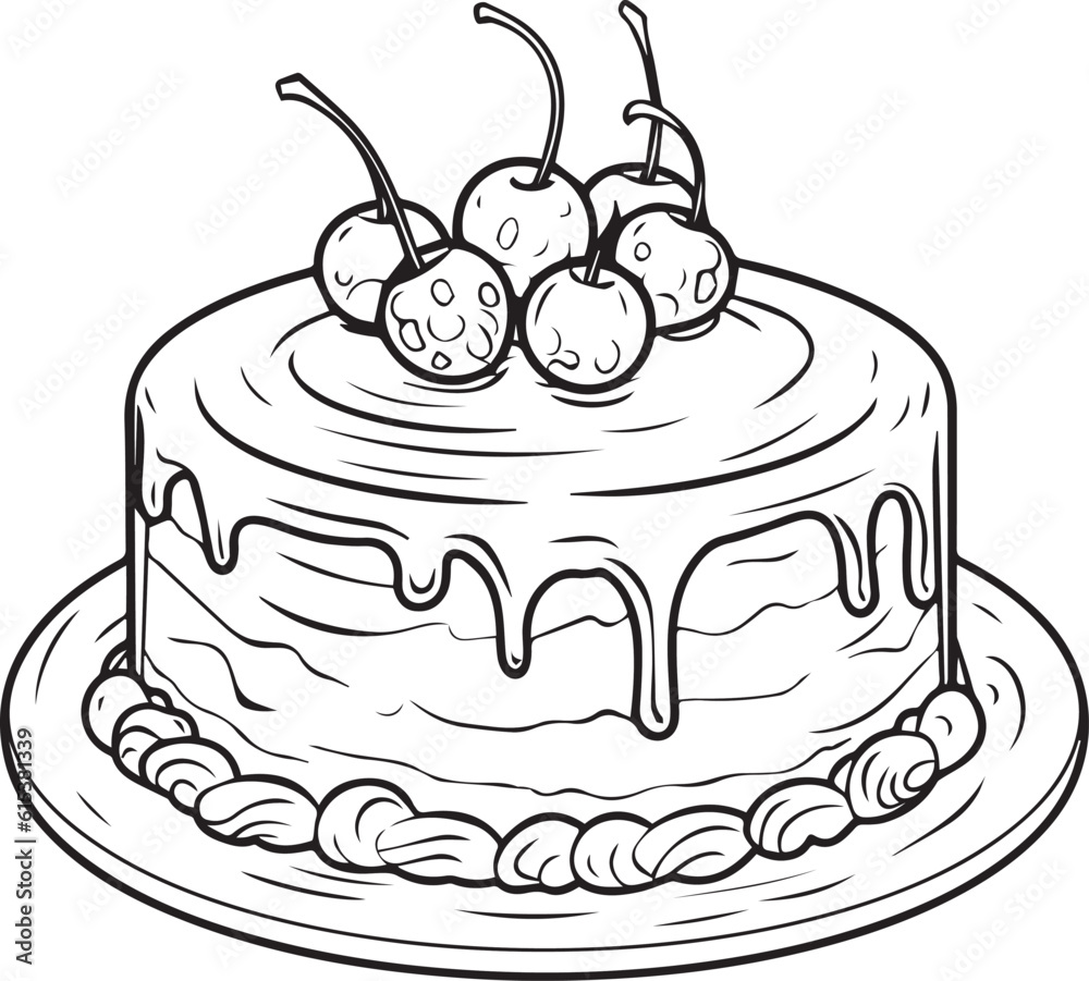 educational illustrations for kids,coloring pages,cake drawing coloring ...