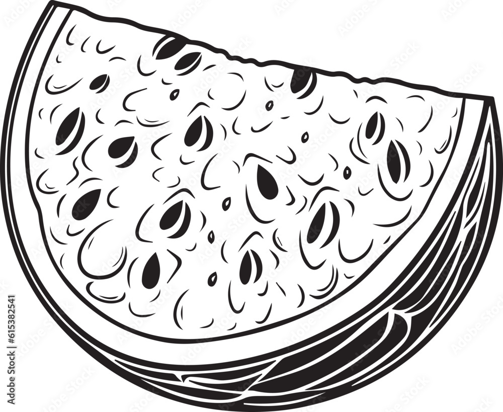 watermelon drawing watermelon coloring page for kids ready to print A3 ...