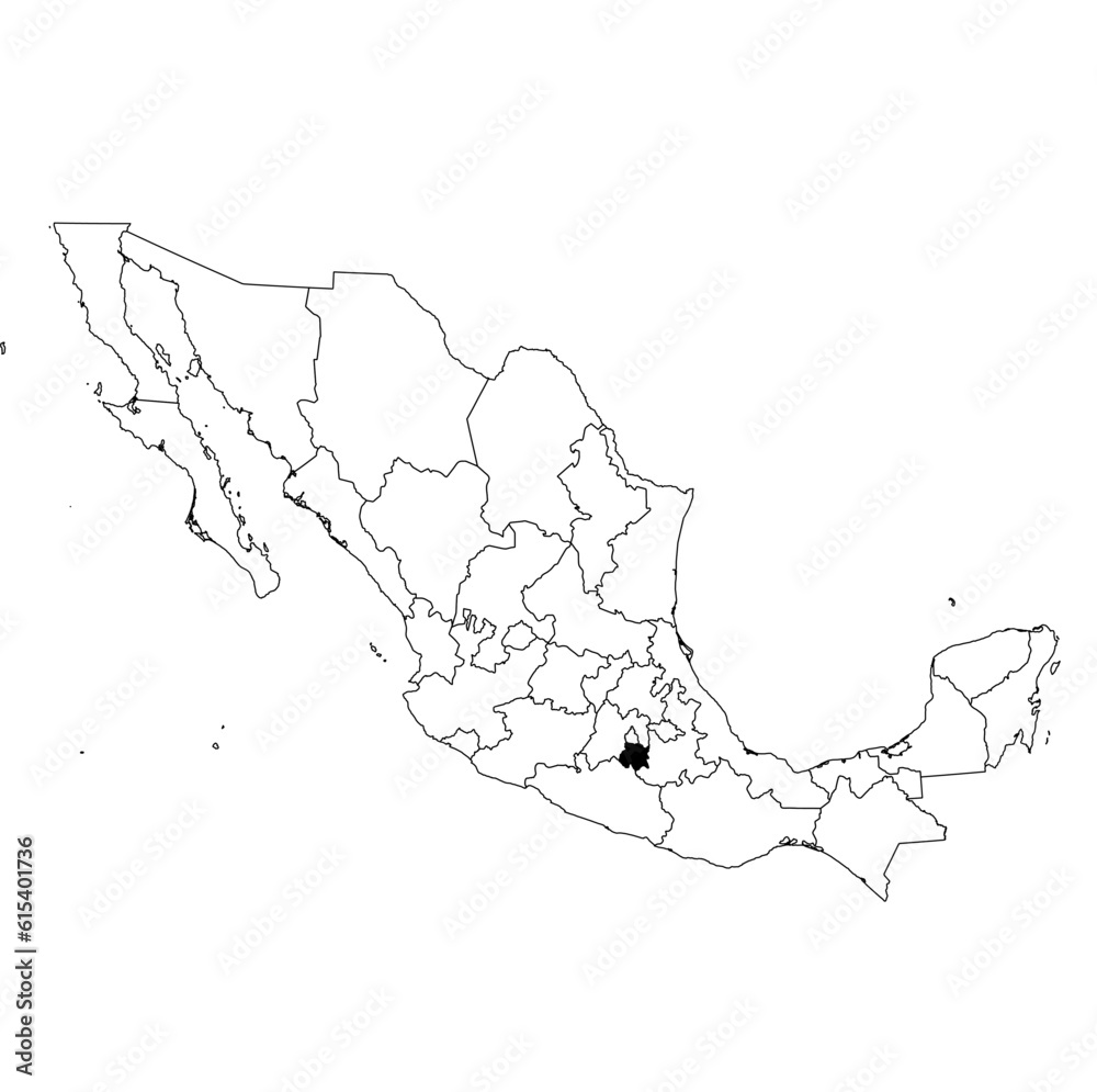 Vector map of the province of Morelos highlighted highlighted in black ...