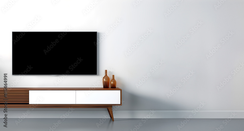 Creative interior concept. Abstract white grey wall room with blank ...