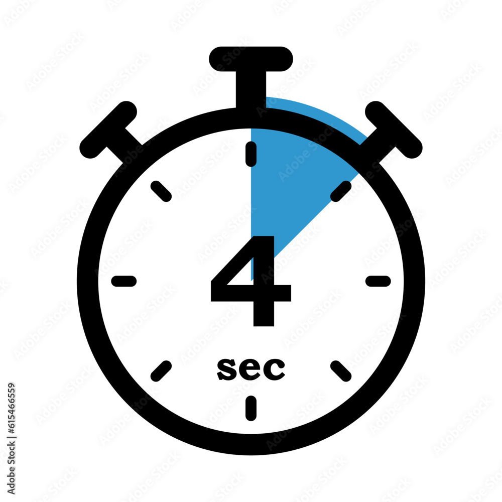 Timer with 4 Seconds. Countdown Intensifies. Digital timer display ...