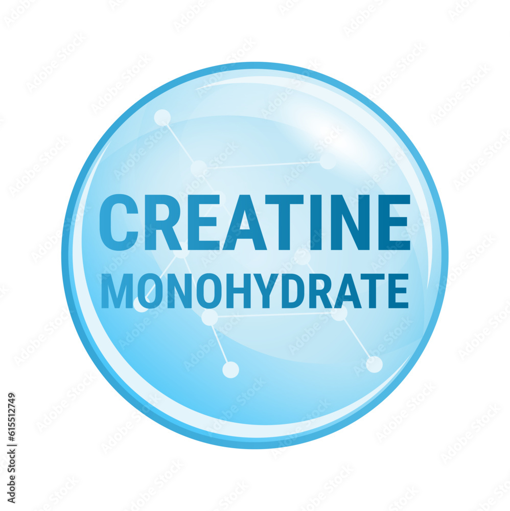 Vector icon or symbol of creatine monohydrate isolated on white ...